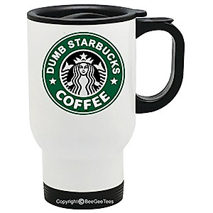 BeeGeeTees Nathan For You Dumb Coffee Mug Funny Tea Cup Travel Mug (14 oz White Stainless Steel)