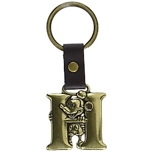 Mickey Mouse Letter H Brass Key Chain