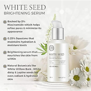 The Face Shop Whiteseed Brightening Serum | Deep Skin Brightening, Boost Moisturization & Pore Minimize | Skin Texture & Clarity Improvement, Dullness Reducing, 1.69 Fl Oz