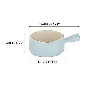 Hemoton Noodle Pot Enamelware Saucepan Butter Melter Stew Pot Small Soup Pot Butter Warmer Pot Stirrer Miniature Saucepan Baby Food Jar Cooking Pot Multifunction Ceramics Coffee Child