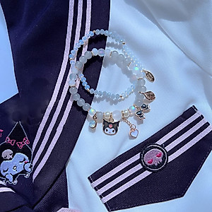 ANZWTLOYY Y2k Kawaii Bracelets Friendship Bracelets Set Cute BFF Beaded Relationship Elastic Bracelets for Women (C)