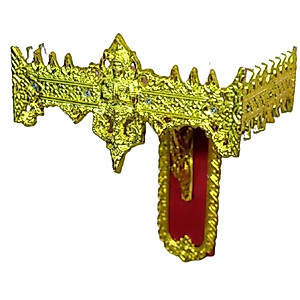 linnilyn Buddha Wood Shelf Wall Buddhist Display Vintage Gold Red Shrine 11 inches