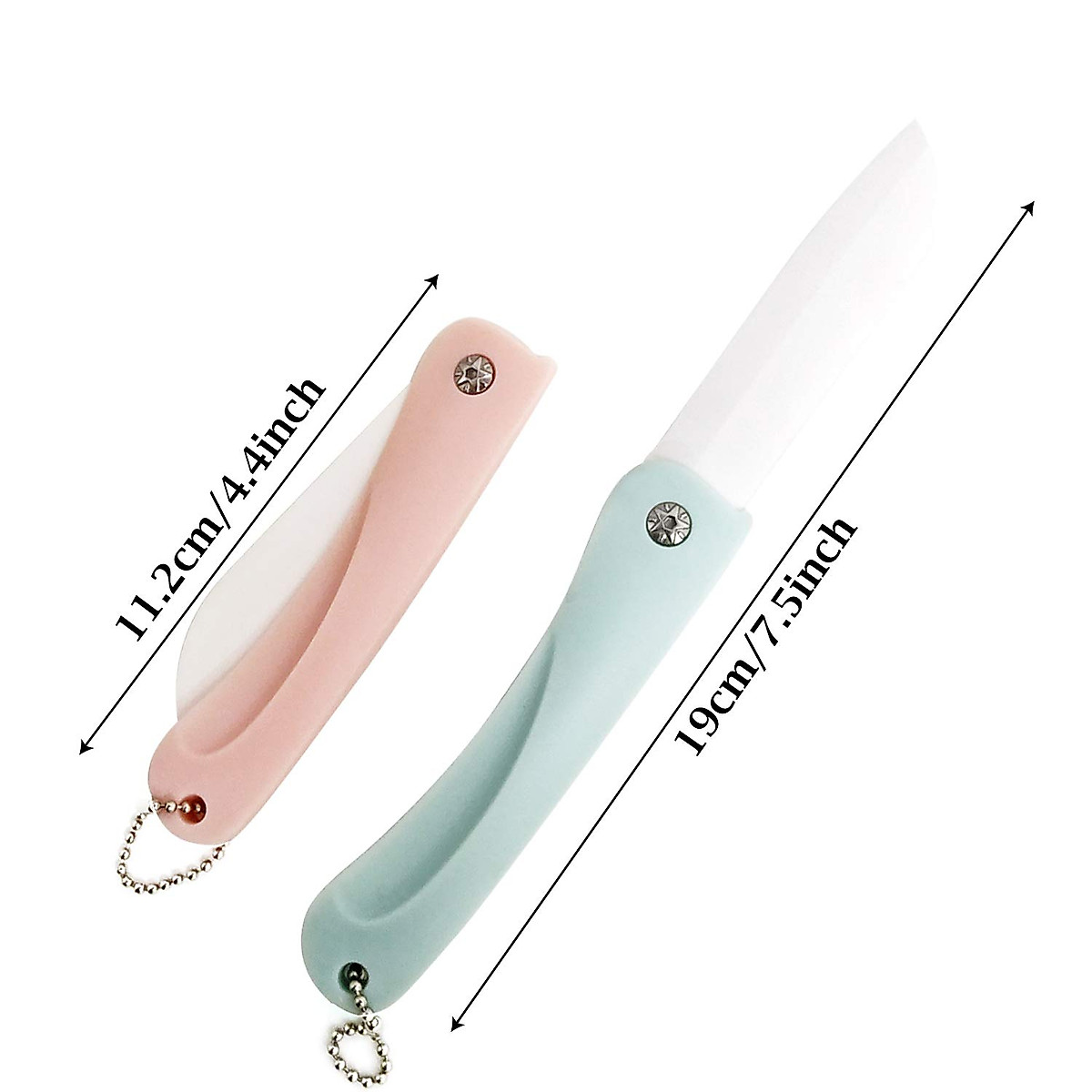Honbay 3PCS Ceramic Folding Knife Handy Fruit Knife for Travel, Picnic, Camping, etc