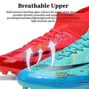 AOSENSS Unisex's Firm Ground Soccer Cleats Shoe Breathable Outdoor/Indoor/Competition/Training Youth Turf Ankle Boots