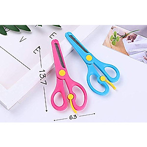 QIANG Loop Scissors for Children and Teens, Right and Lefty Support, Easy-Open Squeeze Handles Safety Scissors Toddler Safety Craft Scissors Student & Children's Handmade Scissors(6-Pack)