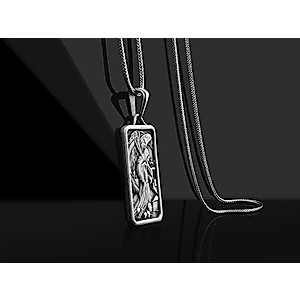 BySilverStone Jewelry - Winged Azrael Personalized Necklace, Angel Of Death With Scythe Customizable Necklace, Best Friend Necklace, Gothic Necklace, Horror Art