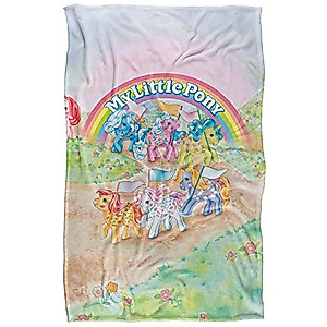 Trevco My Little Pony Retro Classic Ponies Silky Touch Super Soft Throw Blanket 36" x 58"