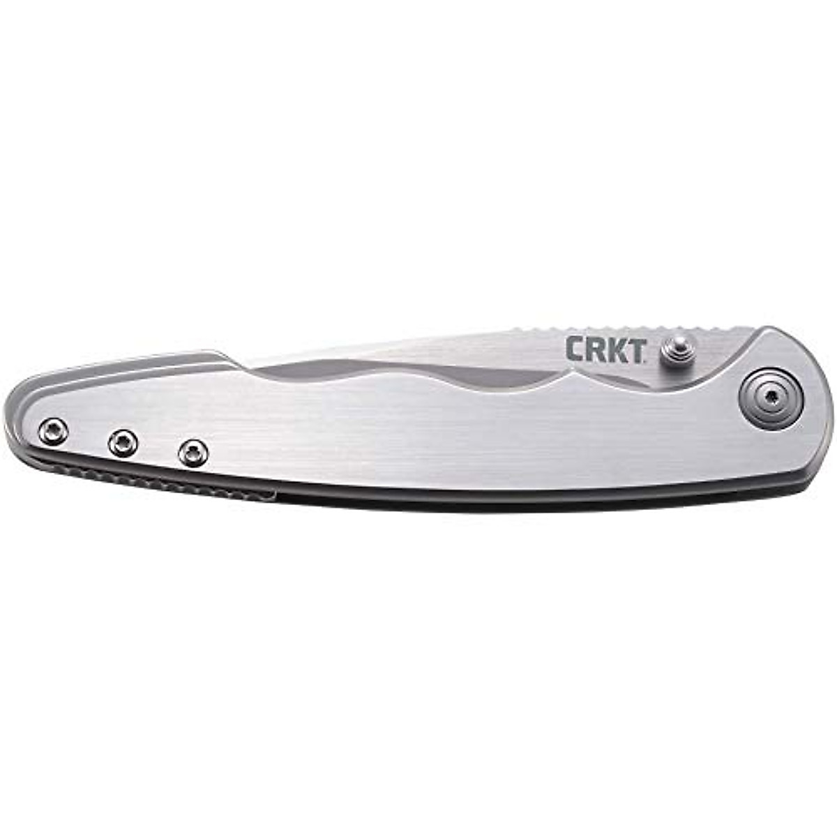 CRKT Flat Out EDC Folding Pocket Knife: Everyday Carry, Satin Blade, Assisted Open, Frame Lock, Stainless Steel Handle, Deep Carry Pocket Clip 7016