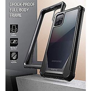 Poetic Guardian Series for Samsung Galaxy A71 5G Case, [Not Fit Verizon A71 5G UW] [Not Fit A71 4G] Full-Body Hybrid Shockproof Bumper Cover with Built-in-Screen Protector, Black/Clear