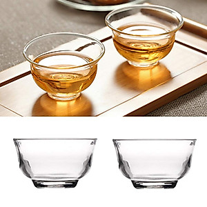 FRCOLOR 5pcs Glass Tea Cups, Kung Fu Tea Cup Set Mini Chinese Tea Cup Clear Tea Cup Set for Tea Shop Home