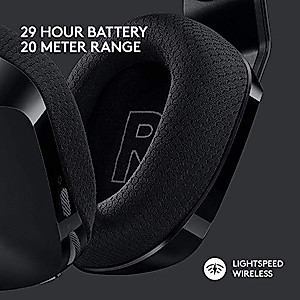 Logitech G733 Lightspeed Wireless Gaming Headset with Suspension Headband, LIGHTSYNC RGB, Blue VO!CE mic Technology and PRO-G Audio Drivers - Black (Renewed)