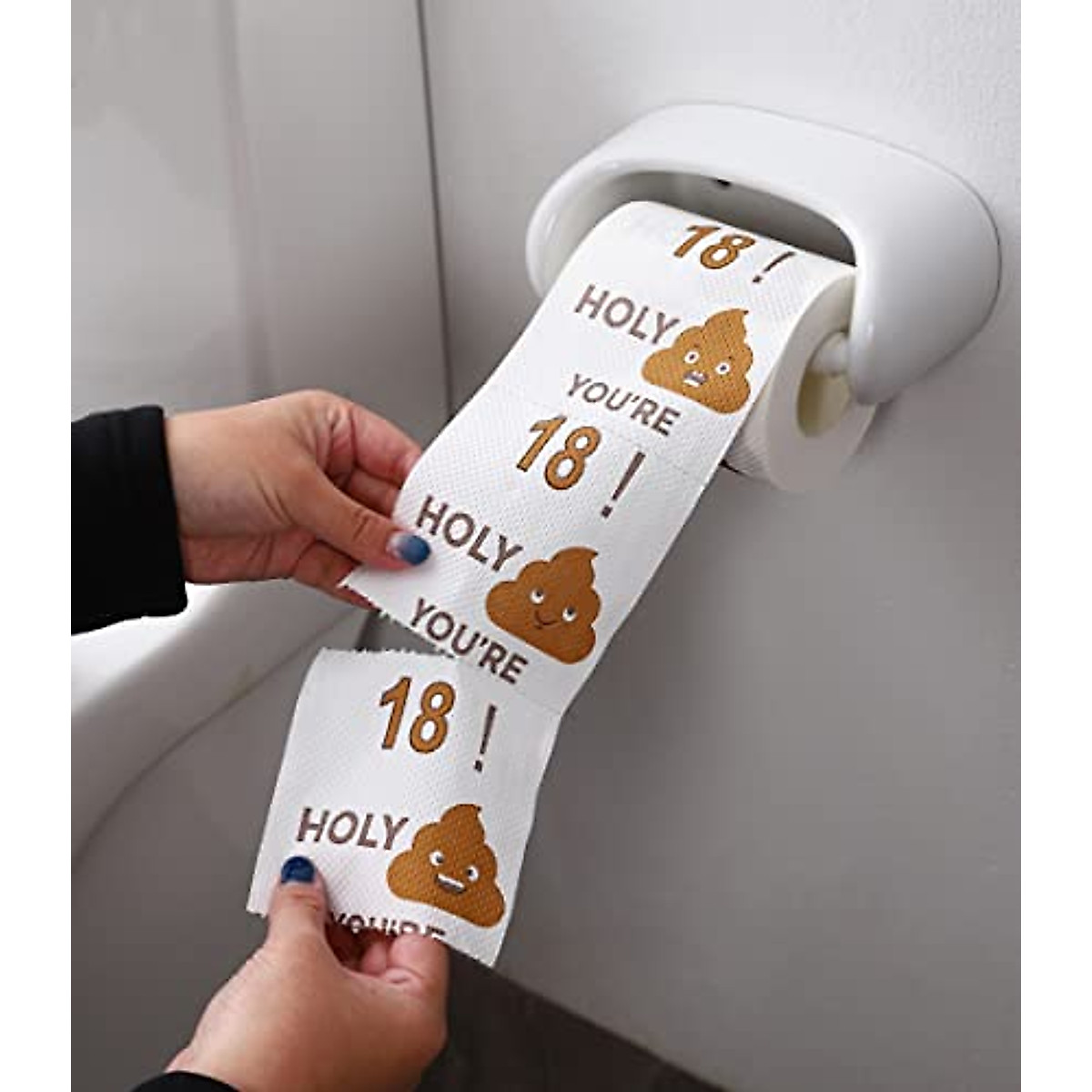 Happy 18th Birthday Gifts for Boys Son and Girls - 3-Ply Funny Toilet Paper Roll, 18th Birthday Toilet Paper Gag Funny Birthday Gift Novelty for 18 Birthday Party Decorations Eighteenth Party Supplies