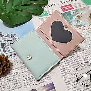 Loxepur Women's Cartoon Wallet With Zipper Coin Three-Fold Purse for Daily Life Festive Gift (Green)