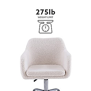 Linon Home Decor Products Linon Brooklyn Sherpa Office Chair, Ivory