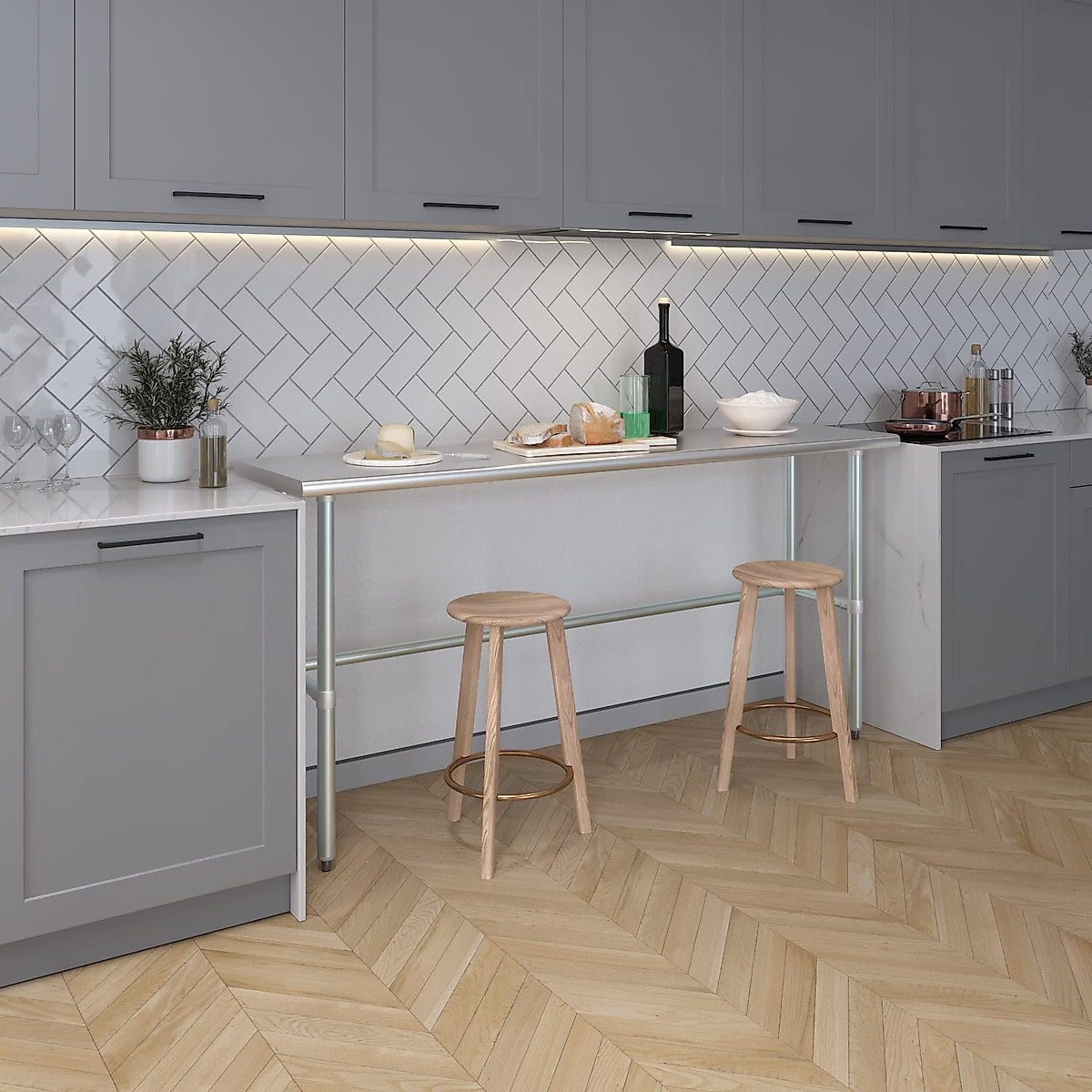 18 in. x 60 in. Open Base Stainless Steel Work Table | Residential & Commercial | Food Prep | Heavy Duty Utility Work Station | NSF