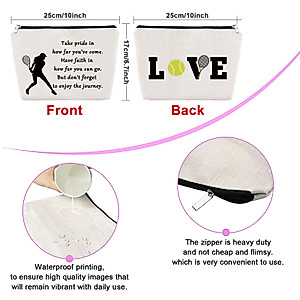 Sfodiary Tennis Gifts Makeup Bag Inspirational Gift for Tennis Player Birthday Gift for Women Cosmetic Bag Tennis Lover Gift Graduation Gift for Tennis Girl Travel Cosmetic Pouch Christmas Gift