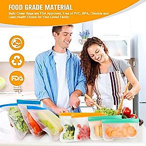 11 Pack Gallon Freezer Bags, Reusable Gallon Storage Bags Zip lock Food Storage Bags for Meat, Sandwich, Fruit, Home Fridge Kitchen Organization and Storage Meal Prep Leakproof Freezer Containers