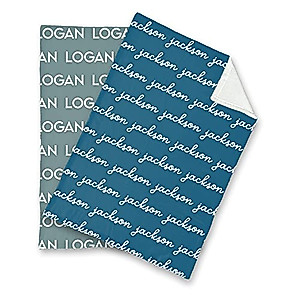 Hickory Hollow Designs Personalized Name Blanket, Choice of Color & Font, Customized Minky Throw Blankets, Couch & Bedroom Decor, Fluffy Soft & Warm Bedspread, Minimalist, (Monochrome, 30" x 40")