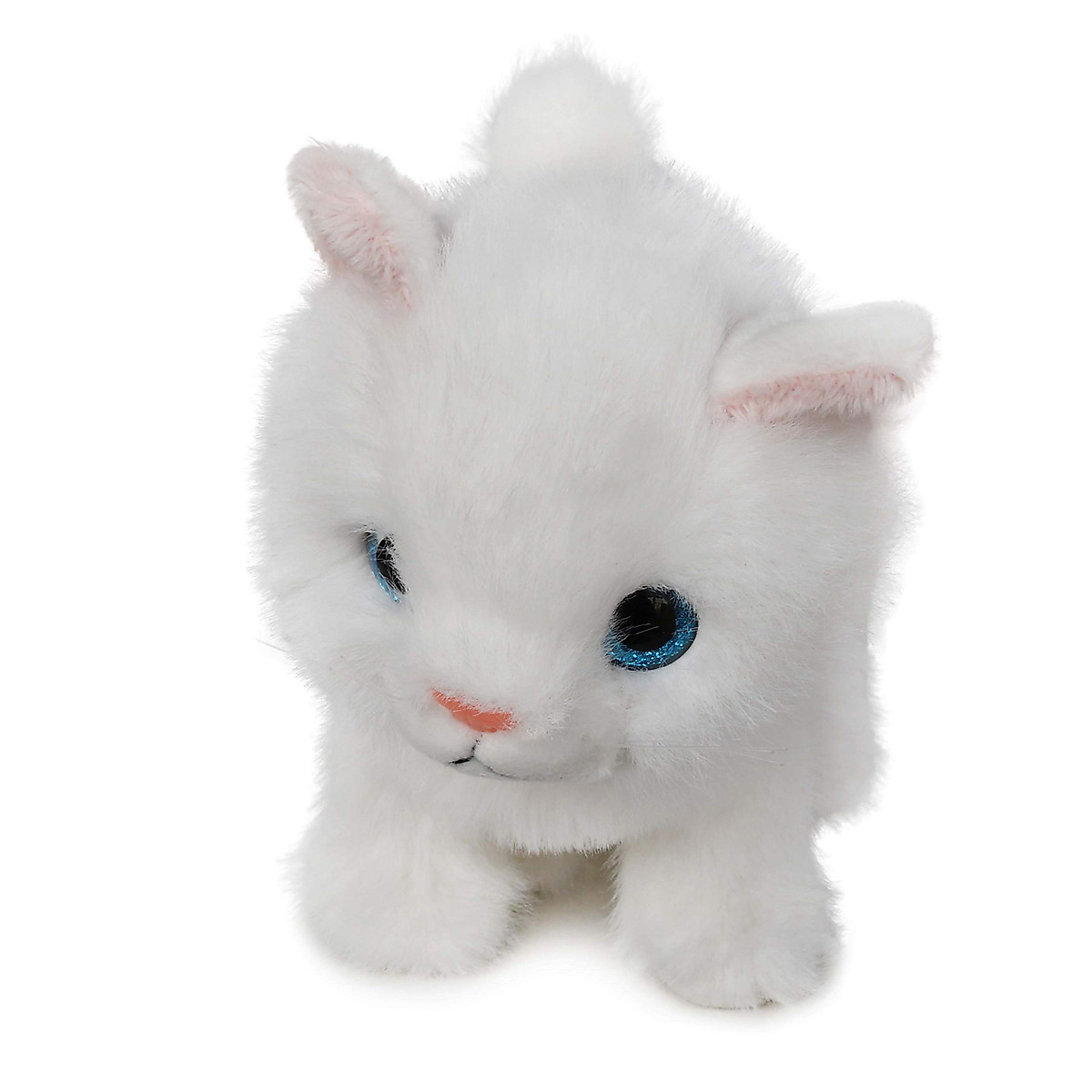 Ice King Bear Fluffy Little Cat Stuffed Animal Small Plush Toy 6 Inches (White)