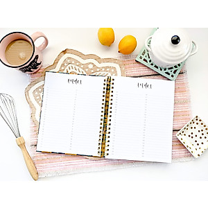 Recipe Book to Write in your Own Recipes - A Blank Recipe Journal, Family Cookbook, & DIY Organizer - Heirloom Quality Keepsake, Durable Hardcover Recipe Book with Gold Spiral Binder