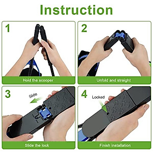 Sunkoon 28inch Non-Breakable Pooper Scooper for Dogs, Long Handle Foldable Portable Dog Scooper with High Strength Durable Spring, Easy to Pick Up for Grass and Gravel