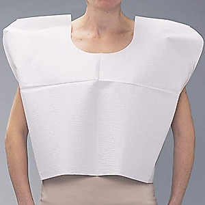 TIDI Choice Capes, White (Pack of 100) - Tissue/Poly/Tissue - Open Back, Short Sleeve, Short Medical Gowns - Standard Size (30 in x 21 in) - Latex Free - Medical Supplies Made in the USA (910415)