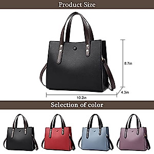 Women's Large Capacity Handbag Soft Faux Leather Crossbody Shoulder Bag Vegan Tote Purse (Blue)