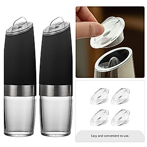 DOITOOL 4 Pcs Electric Pepper Grinder Covers Acrylic Salt Grinder Lids Pepper Mill Dust Proof Covers for Home Kitchen Supply