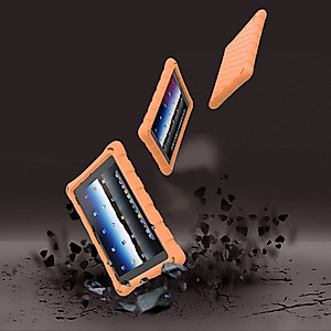All-New 10 Tablet Case DJ&RPPQ [Adult & Kids Friendly] Light Weight Shock Proof Back Cover for Tablet, Incompatible with iPad -Orange
