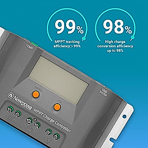 Newpowa 10A MPPT Solar Charge Controller Charge 12V Battery Regulator Dual USB Ports Negative Ground W/LCD Display Up to 130W Off Grid Solar Panel Adjustable for Gel AGM,Liquid Batteries