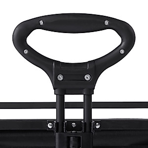 Seina 150 Pound Capacity Heavy Duty Steel Frame Collapsible Folding Outdoor Portable Utility Cart Wagon with All Terrain Plastic Wheels, Black