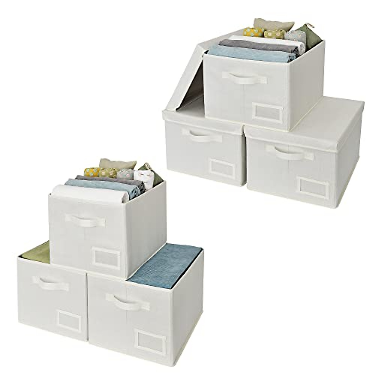 GRANNY SAYS Bundle of 3-Pack Rectangle Storage Bins & 3-Pack Closet Storage Bins with Lids