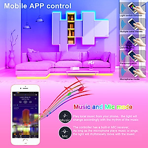 LED Strip Lights - 100FT Led Light Strips, Music Sync Color Changing Led Strip Lights, Bluetooth Led Strip Lights with Remote, 5050 LED Strip Lights for Bedroom,Home Pary and Decoration (100FT)