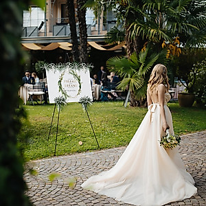 2 Pack Easel Stand for Display Wedding Sign & Poster - 63 Inches Tall Easels for Display - with Bag Collapsable Portable Poster Easle - Large Floor Adjustable Metal Easel Tripod Black