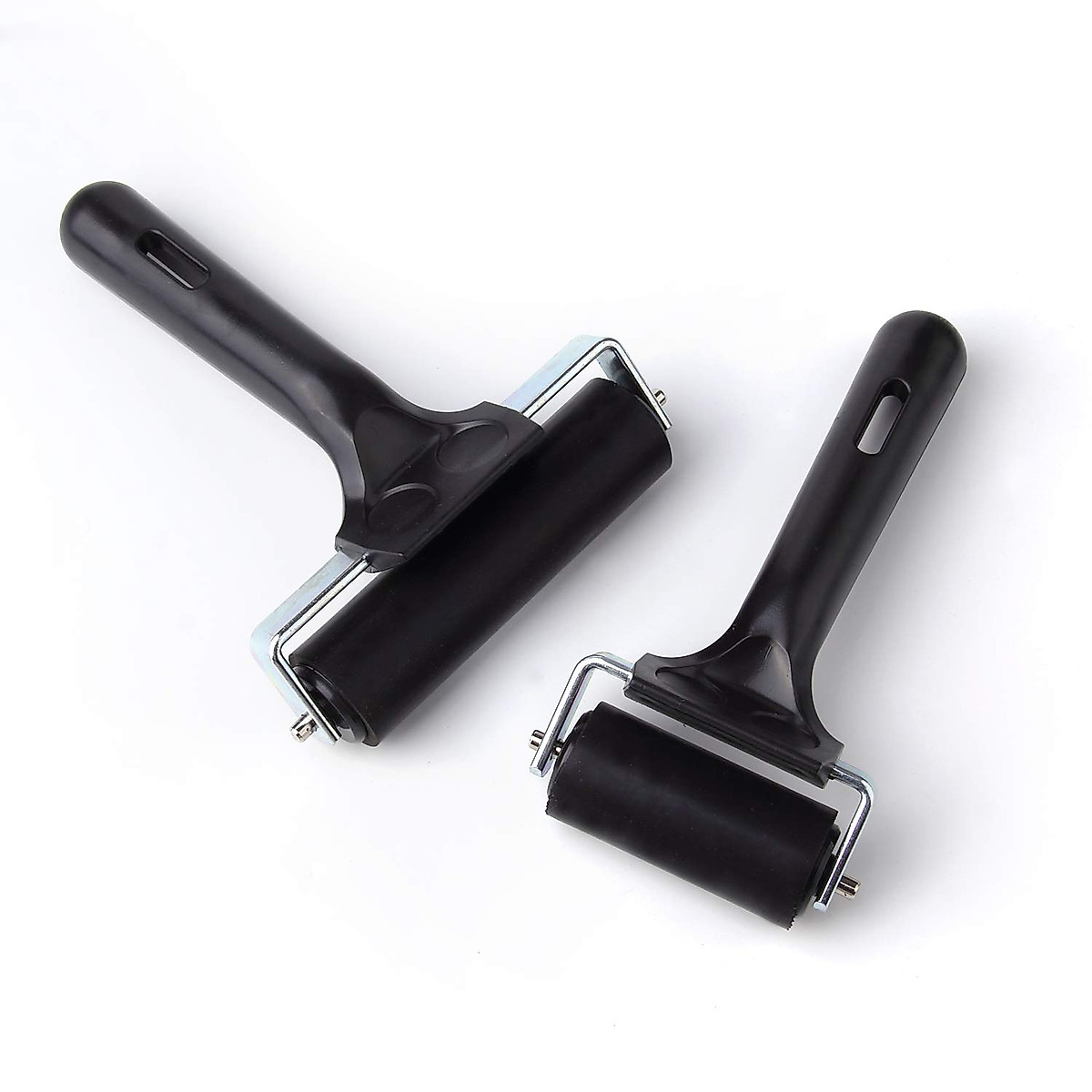 2Pcs Rubber Roller Brayer Rollers Hard Rubber 4 and 2.2 Inch for Printmaking (Black) by HRLORKC…