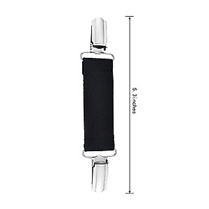 CHENGU 4 Pieces Strong Stainless Steel Mitten Clips Elastic Gloves Caps Clips for Baby and Kids, Black, 13.5 cm/ 5.3 inches