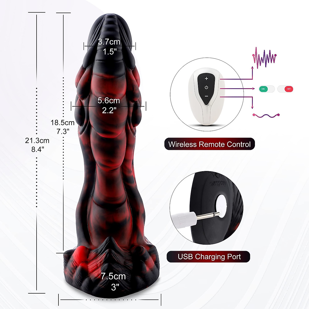 Vibrating Dildo, Wildolo APP/Remote/Key 3 in 1 Control Anal Dildo, Flexible Vibrator Dildo with 10 Vibration Modes & Wireless APP Bluetooth Control, Rechargeable Adult Sex Toy for Couple and Women