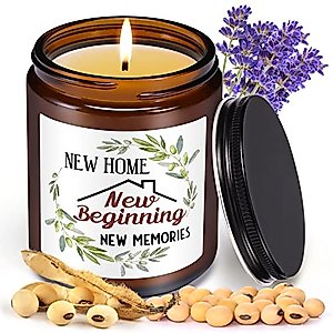 MULCHUM Housewarming Gifts for New Home Lavender Scented Candles Gift for Women Unique Apartment Present for Newlyweds Couple Homeowners Neighbors Families Friends (Brown y)