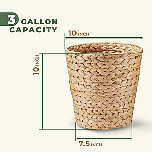 84ECO 2 Pack Wicker Trash Can, Wicker Waste Basket for Bathroom, Rattan Trash Can, Wicker Trash Basket, Basket Trash Can, Woven Trash Can