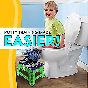 Crayola 9” inch Folding Step Stool (1 Pack), Step Stool for Kids, Toddler Color Learning, Toddler Step Stool, Kitchen Helper Stool for Toddlers, Potty Training Step Stool, Step Stool 300 lb Capacity