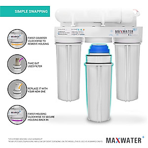 Max Water 10"x 2.5" GAC (Granular Activated Carbon) Water Filter Replacement Cartridge Compatible with 10" Standard Whole House and RO Water Filtration Systems, Coconut Shell Carbon - Pack of 25