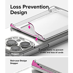 Ringke Magnetic Side Slot Card Holder for Phone Case, Business Card Holder for Back of Phone, ID Credit Card Wallet Compatible with Magsafe, and iPhone 14, 13, 12, Pro Max Mini - Clear Mist