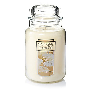 Yankee Candle Buttercream Scented, Classic 22oz Large Jar Single Wick Candle, Over 110 Hours of Burn Time