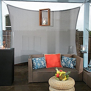 E&K Sunrise Light Gray 6' x 8' Waterproof Sun Shade Sail UV Resistant Block Durable Awning Fabric Cloth Screen for Outdoor Patio Lawn Garden with Hardware Kits -Customized