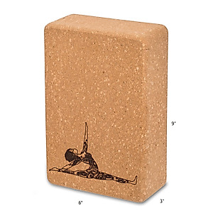 Wood Yoga Wheel Set, Cork Yoga Wheel, Cork Yoga Block 2 Pack 9"x6"x3", Yoga Wheel Bag, 4 in 1. (Yellow)