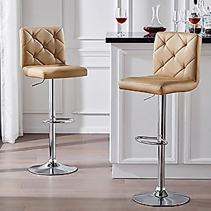 NicBex Adjustable Bar Stools Swivel Barstools, Modern PU Leather Dining Room Kitchen Island Counter Bar Stools Set of 2