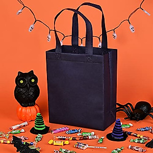 Gift Bags Medium Size - 12 Pack Blue Indigo Colored Tote with Handles, Plain Fabric Reusable Gift Bags for Birthday Party Goodie & Favor Bags, Gifts, Holiday Present Wrap, Shopping, in Bulk - 8x4x10