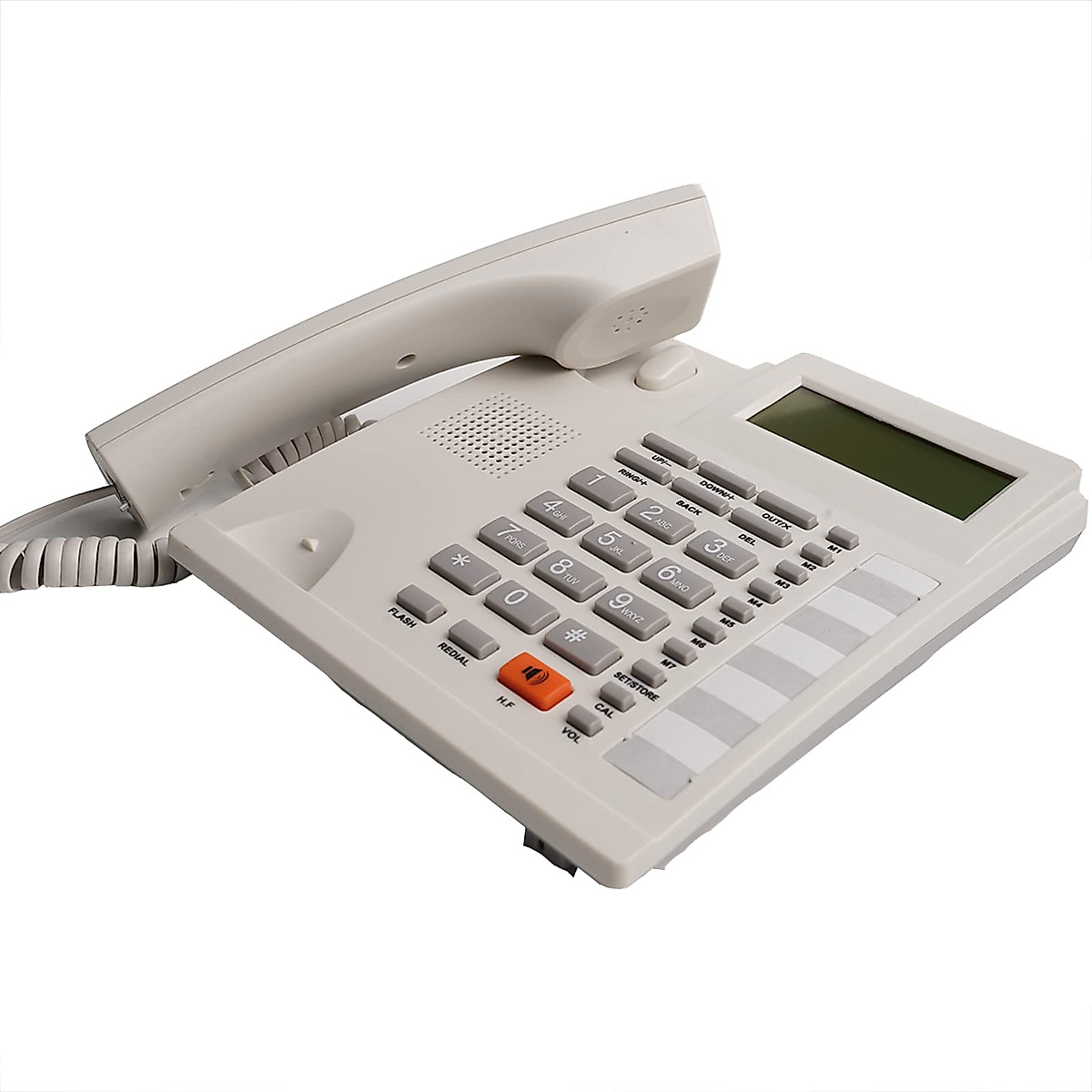 FLIGBLZ Corded Telephone Landline Telephone, Dual Interface Wired Telephone Big Button Landline Phones with Caller Identification Suitable for Office, Front Desk, Home, Hotel, Corded Landline (White)