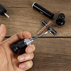 CyclingDeal Mountain MTB Road Bike Bicycle Tubeless Tire Repair Plug Kit - Store Inside Handlebar - Fix a Puncture or Flat - Plugger Tool and Plugs - 2 x Small & 2 x Large Strads