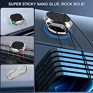 ZHOZHO Ultimate Alloy Folding Magnetic Car Phone Holder - 2Pcs Magnetic Phone Holder for Car Applies to Most Mobile Phone Models. 360° Rotations. Compact & Refined Temperature Resistant!